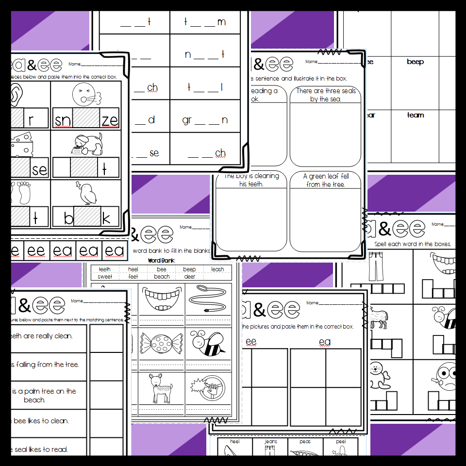 EE and EA Double Vowel Worksheets | Made By Teachers