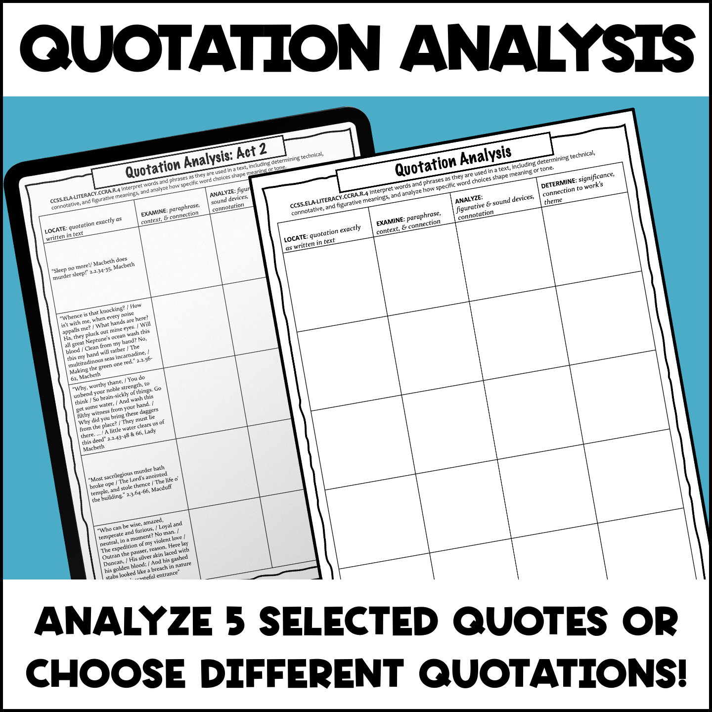 Macbeth Act 2 - Questions, Quiz, Quotes & Analysis - Print & Digital ...