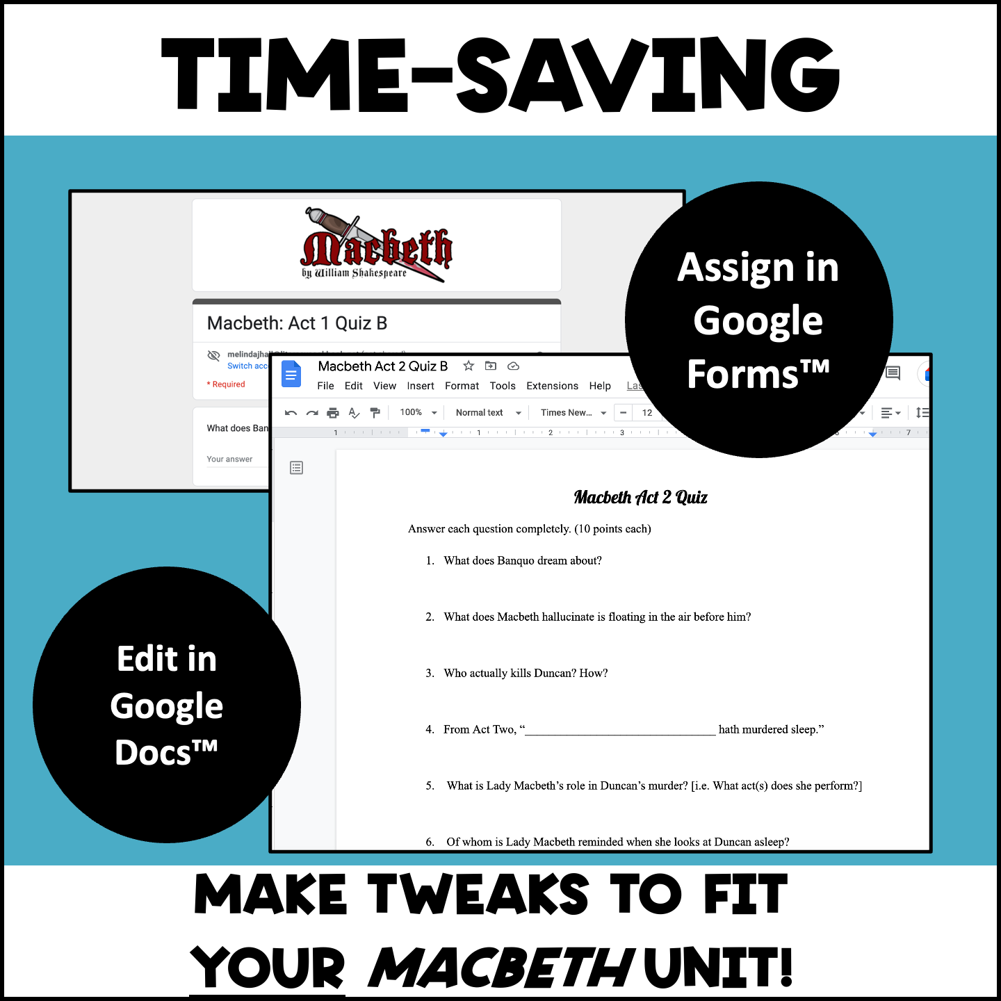 Macbeth Act 2 - Questions, Quiz, Quotes & Analysis - Print & Digital ...