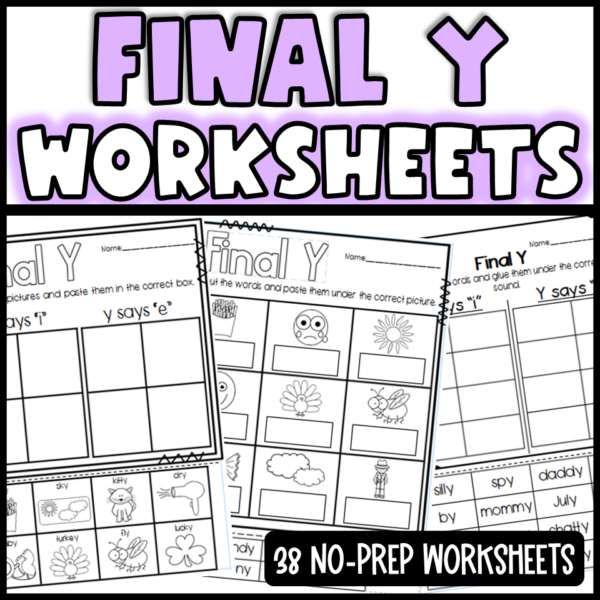 Final Y Worksheets- Y says long i or long e | Made By Teachers