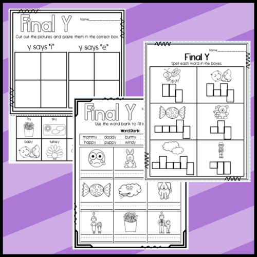 Final Y Worksheets- Y says long i or long e | Made By Teachers