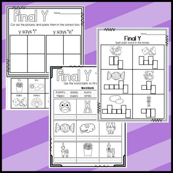 Final Y Worksheets- Y says long i or long e | Made By Teachers