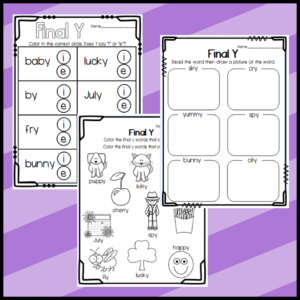 Final Y Worksheets- Y says long i or long e | Made By Teachers