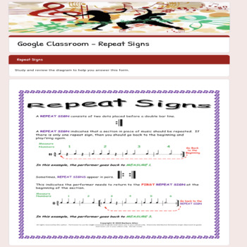 Google Classroom DIGITAL Music Theory Lesson 18: Repeat Signs - Self ...