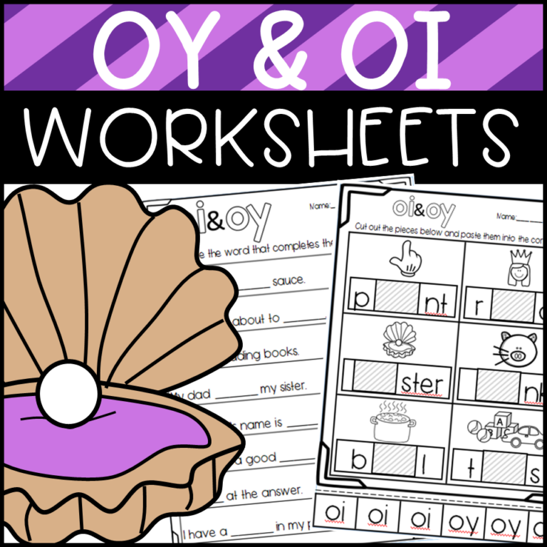 OA and OW Worksheets: Cut and Paste Sorts, Cloze, Writing, and More ...