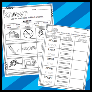 WR and KN Silent Letter Worksheets: Sorts, Read and Draw, Cloze, and ...