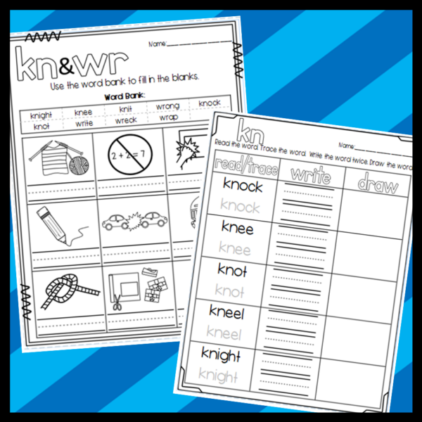 WR and KN Silent Letter Worksheets: Sorts, Read and Draw, Cloze, and ...