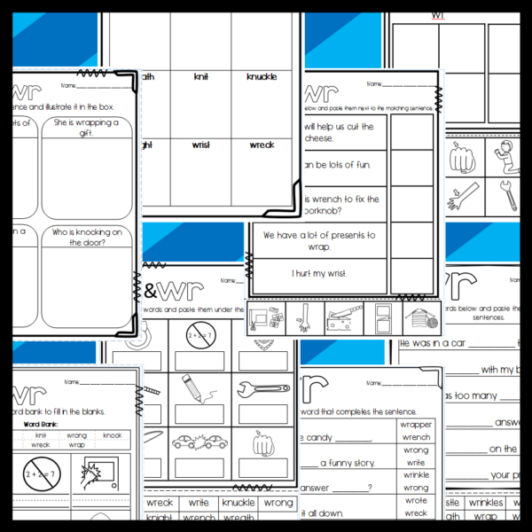 WR and KN Silent Letter Worksheets: Sorts, Read and Draw, Cloze, and ...