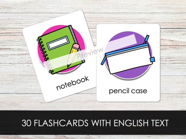 Back to School Vocabulary Flashcards for Newcomers - ELL ESL ELD School ...
