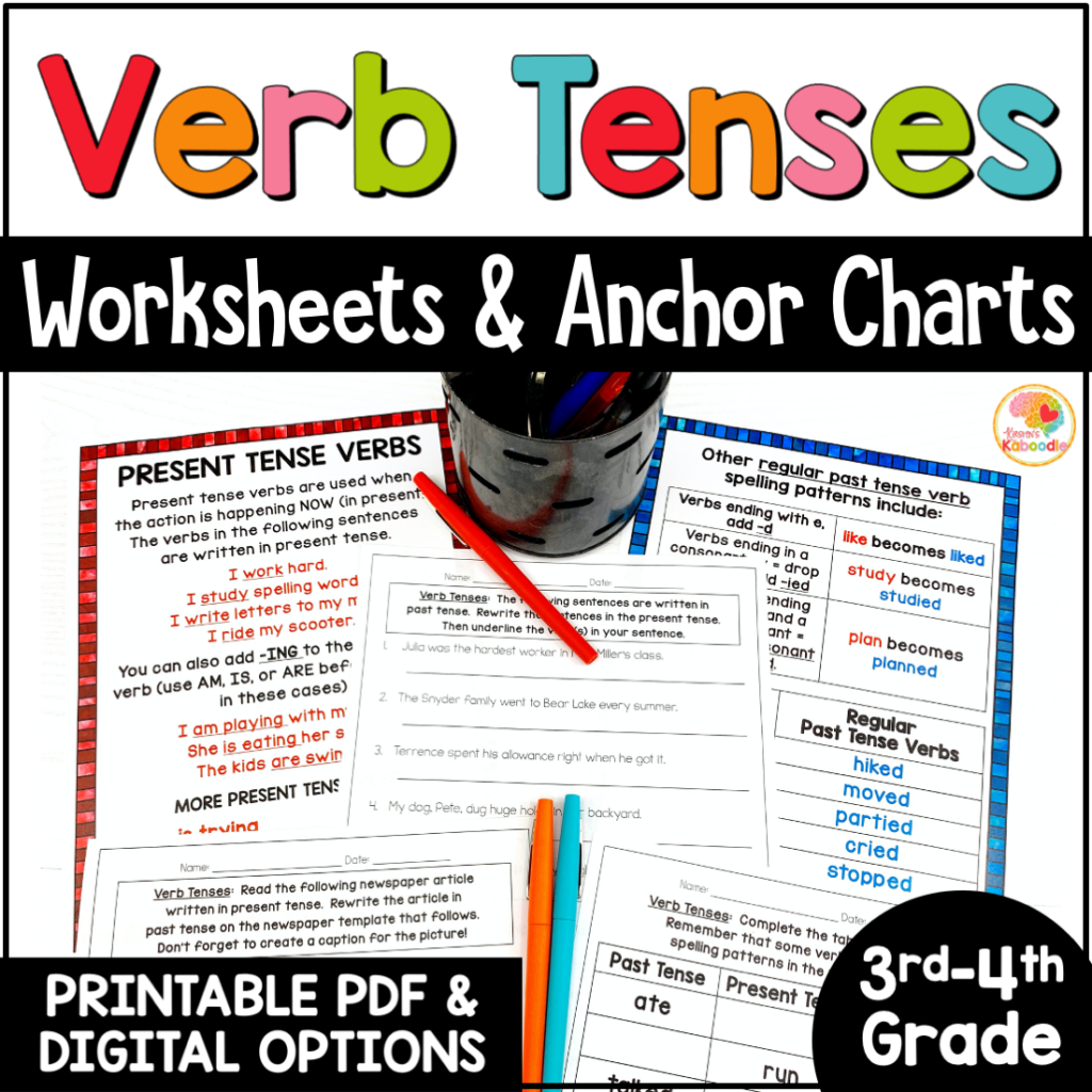 Verb Tenses Worksheets, Activities, and Anchor Charts - Made By Teachers