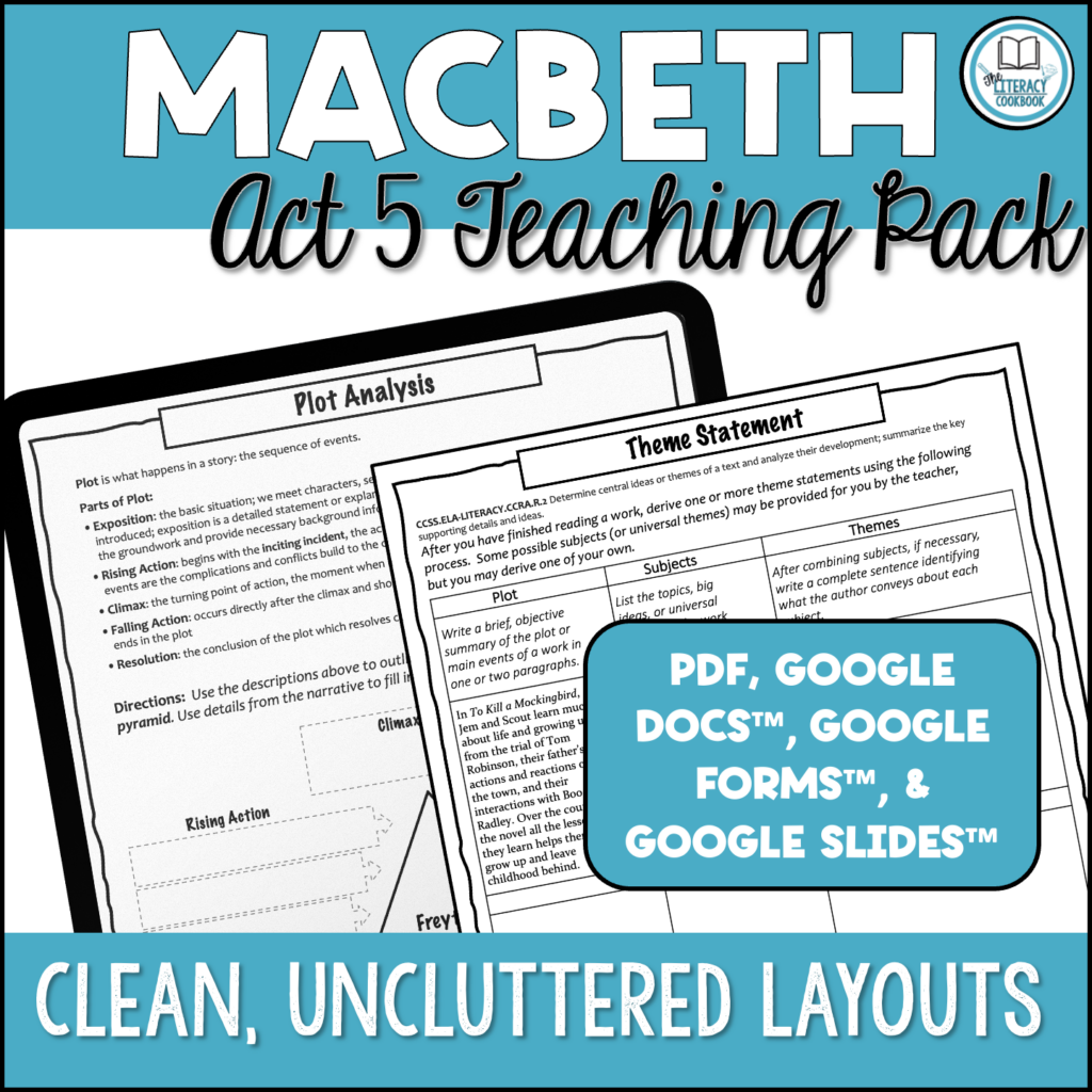 Macbeth Act 5 - Questions, Quiz, Quotes & Analysis - Print & Digital ...