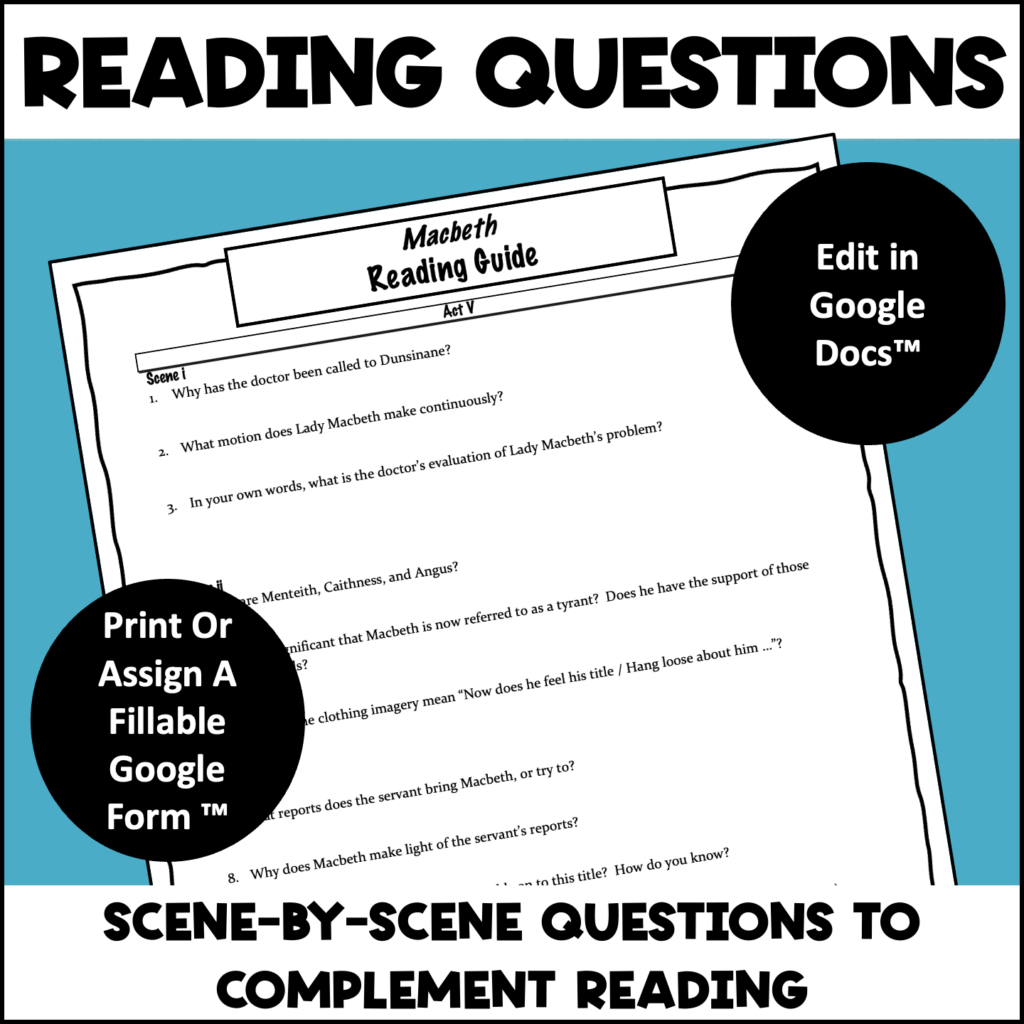 Macbeth Act 5 - Questions, Quiz, Quotes & Analysis - Print & Digital ...