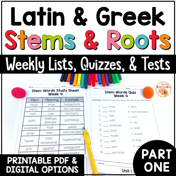 Greek and Latin Roots Words Weekly Lists, Quizzes, and Tests UNIT ONE ...