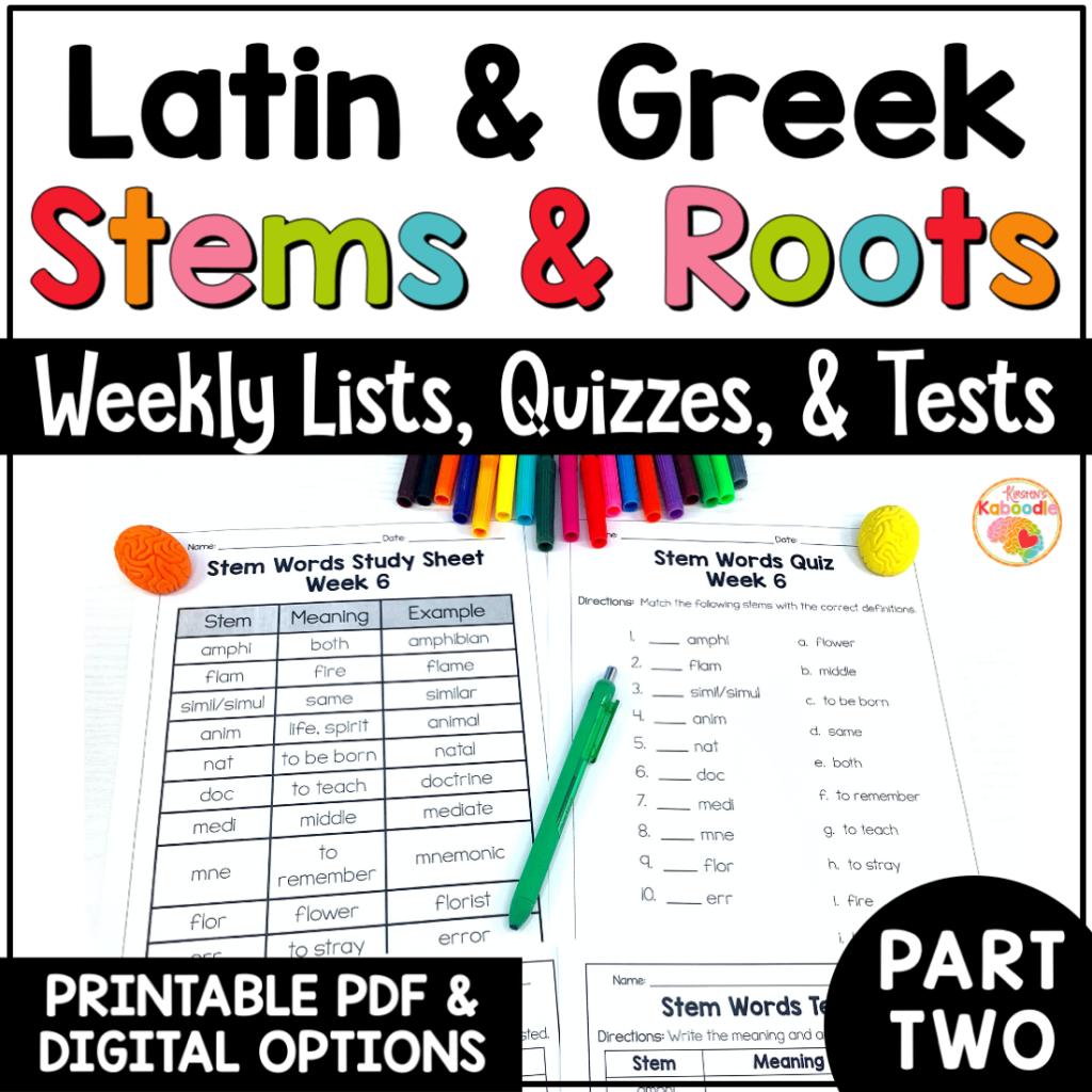 Greek and Latin Roots Words Weekly Lists, Quizzes, and Tests UNIT TWO ...