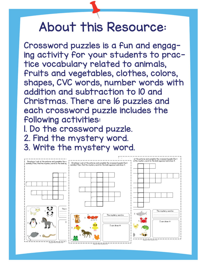 Crossword Puzzles | Do the Puzzle, Find the Mystery Word and Draw It ...