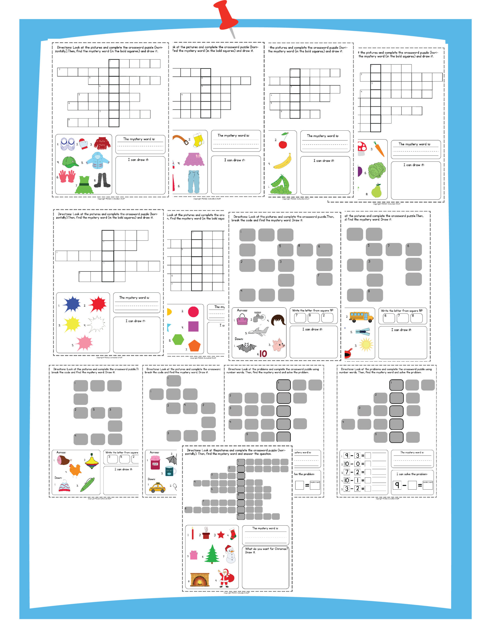 Crossword Puzzles | Do the Puzzle, Find the Mystery Word and Draw It ...