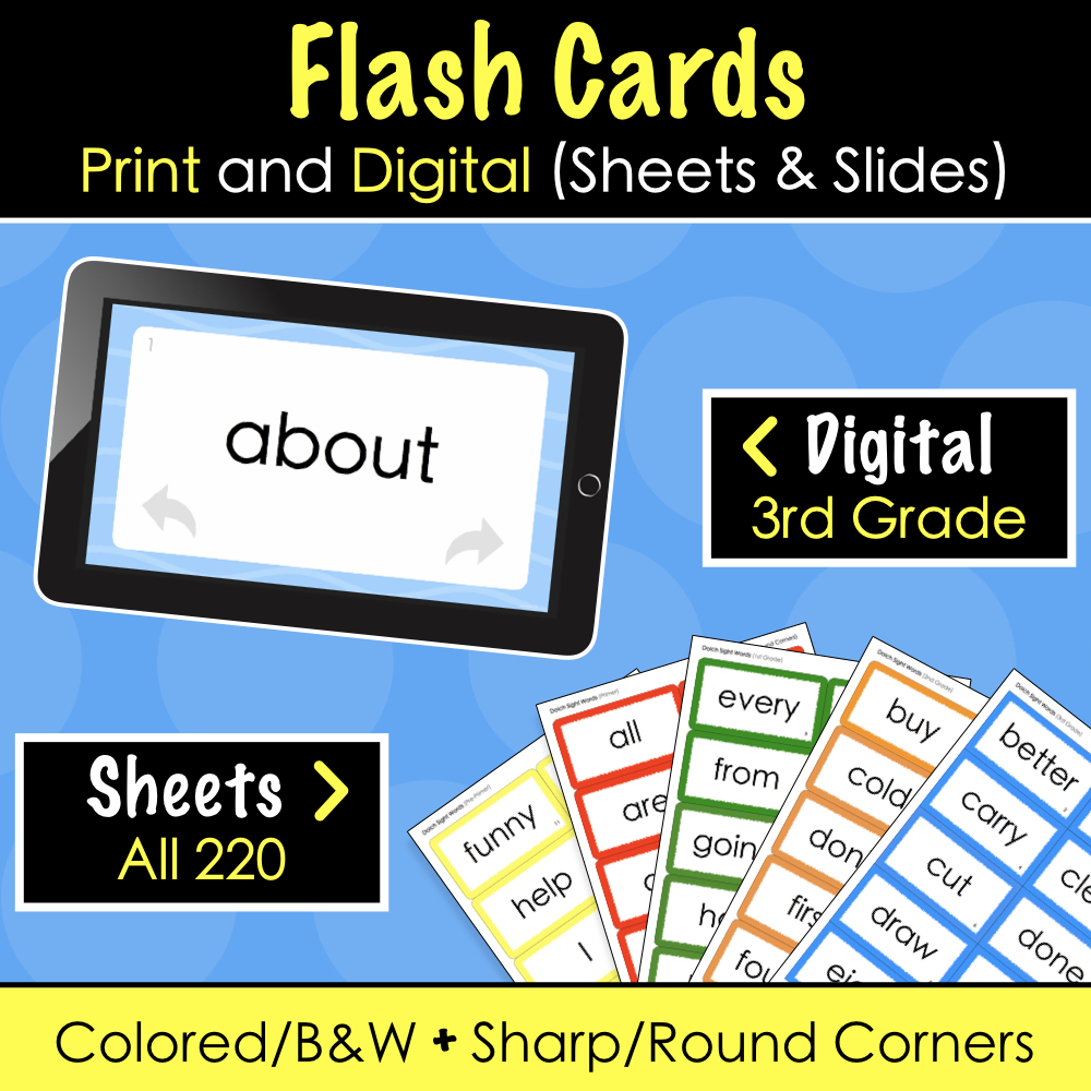 3rd Grade Dolch Sight Words - Digital Fill-in-the-Blanks Quiz ...