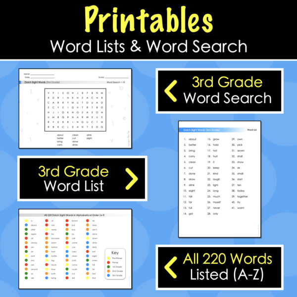 3rd Grade Dolch Sight Words - Digital Fill-in-the-Blanks Quiz ...