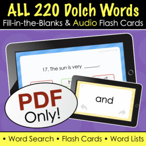 220 Dolch Sight Word BUNDLE - Digital Fill-in-the-Blanks Quiz ...