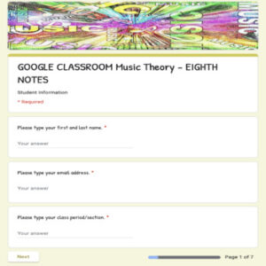 Google Classroom DIGITAL Music Theory Lesson 21: Eighth Notes - Self ...