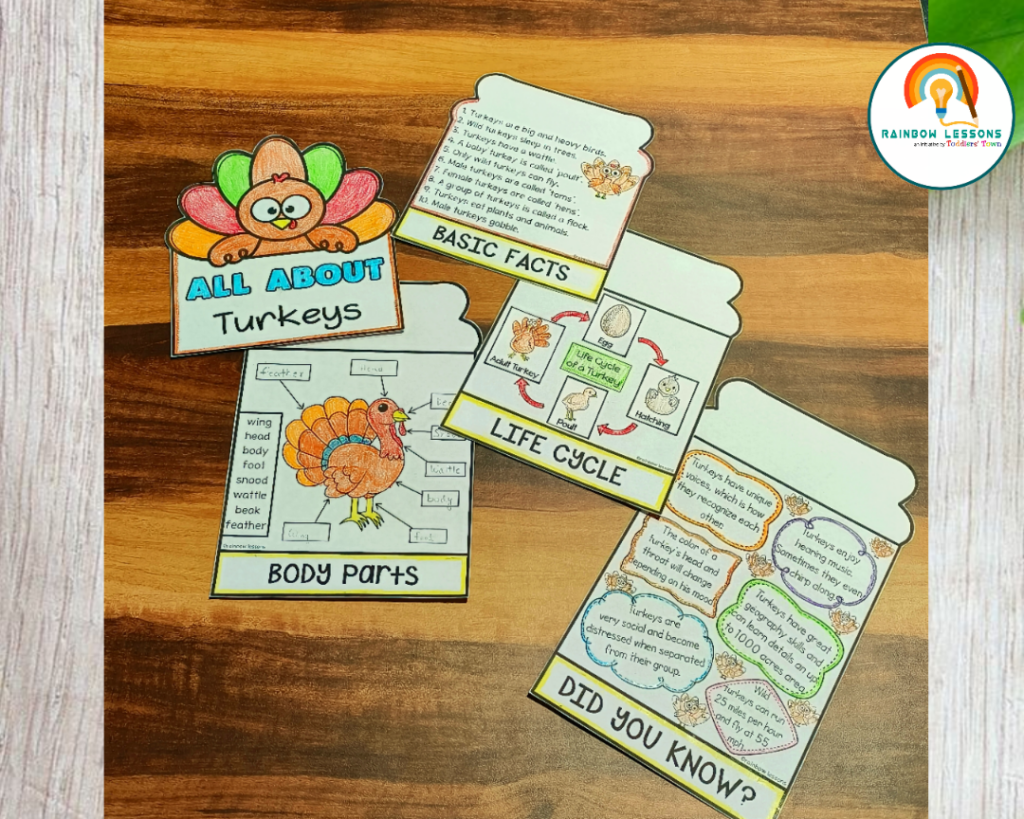 All About Turkeys Flipbook | Turkey Facts Booklet | Turkey Craftivity ...