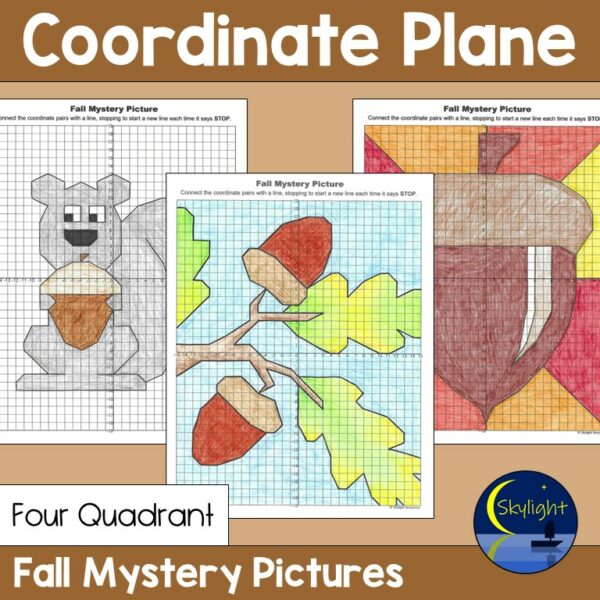 Fall Coordinate Plane Graphing Pictures in Four Quadrants | Made By ...