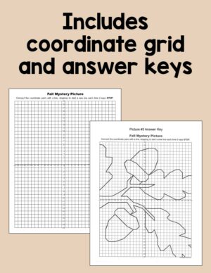 Fall Coordinate Plane Graphing Pictures in Four Quadrants | Made By ...