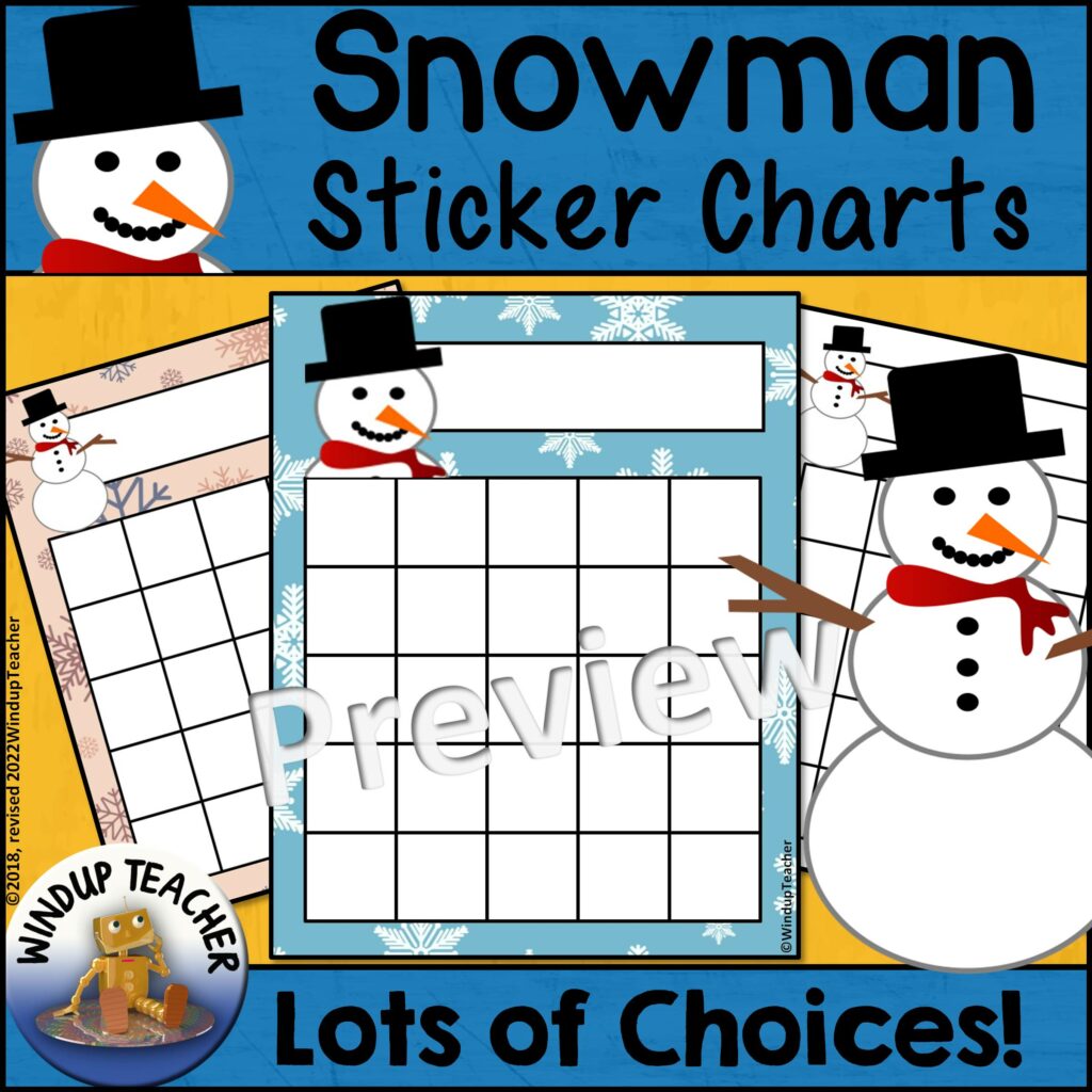 Snowman Reward Sticker Charts | Made By Teachers