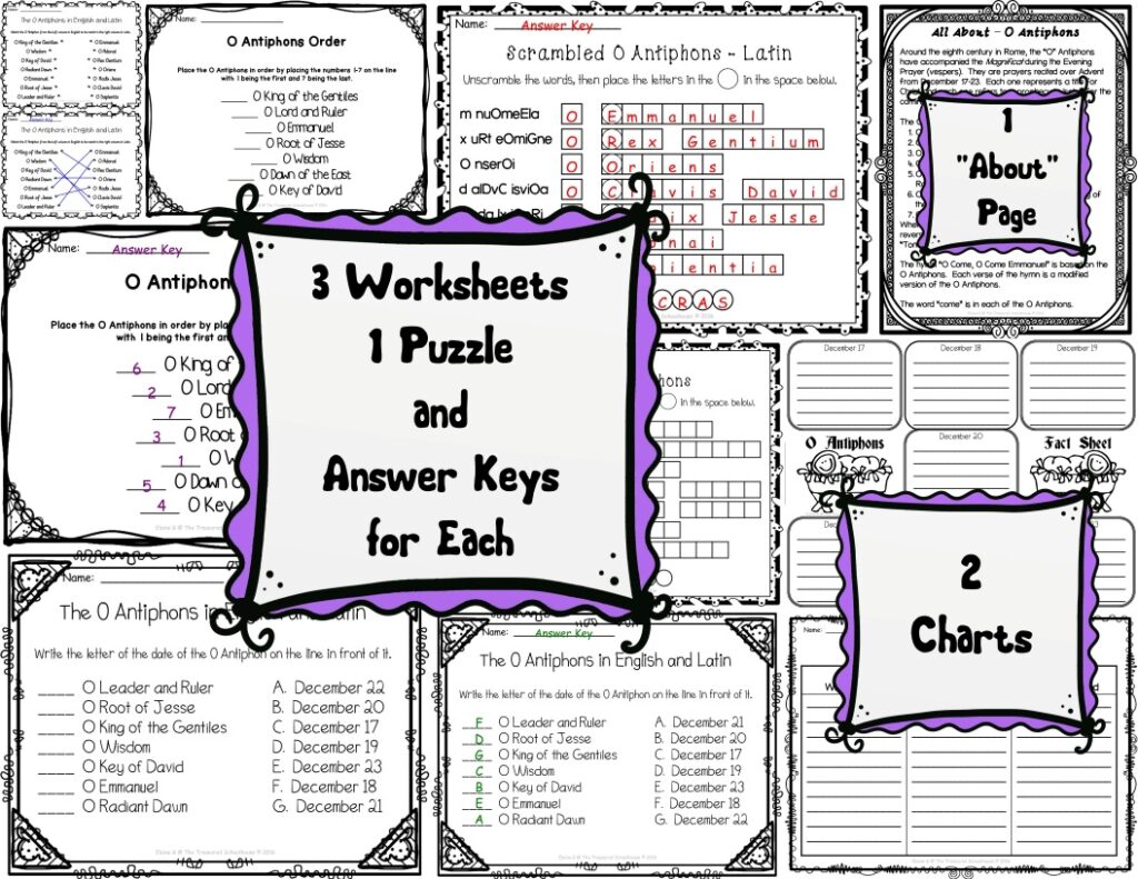 O Antiphons Poster and Activity Pack - Made By Teachers