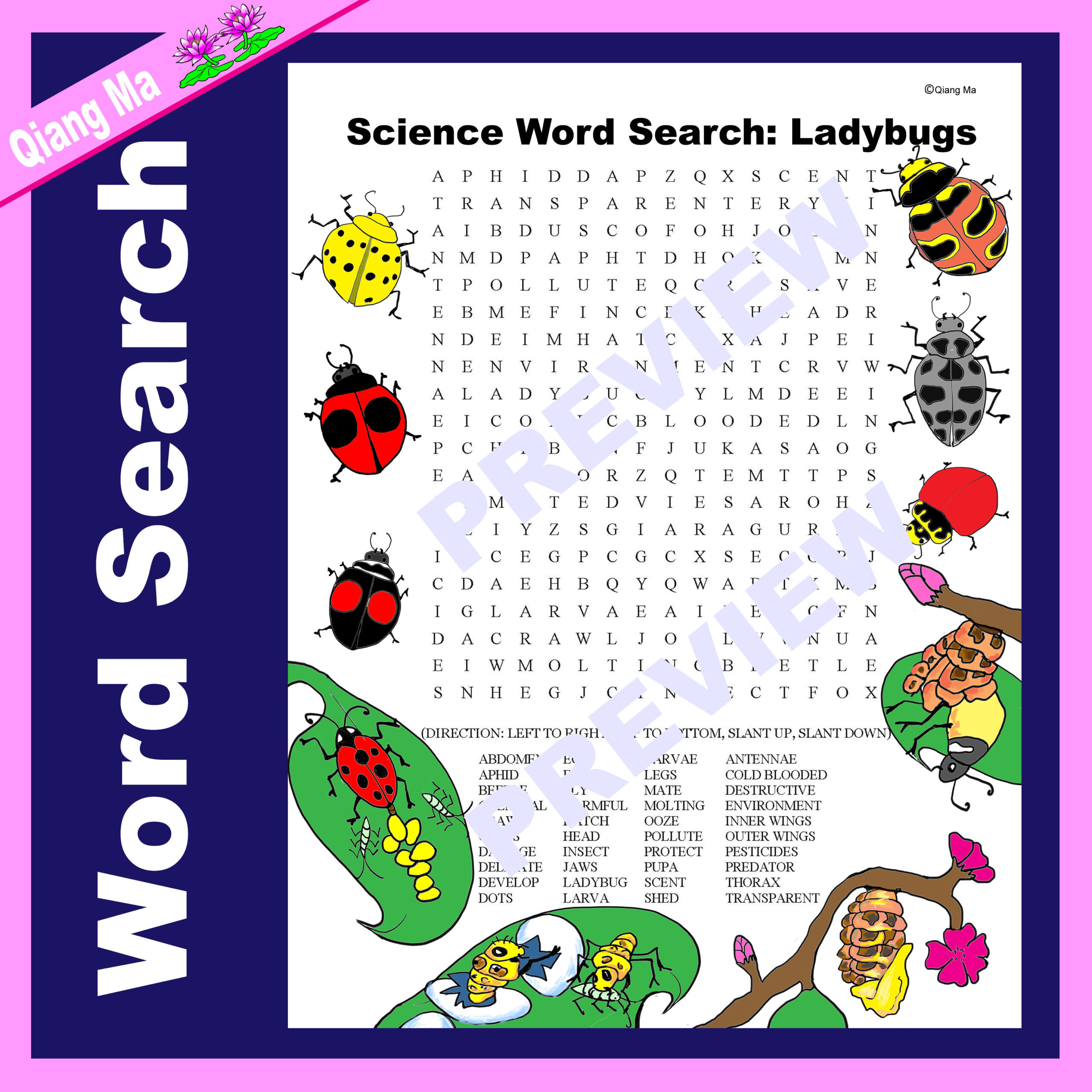 Science Word Search: Ladybugs | Made By Teachers