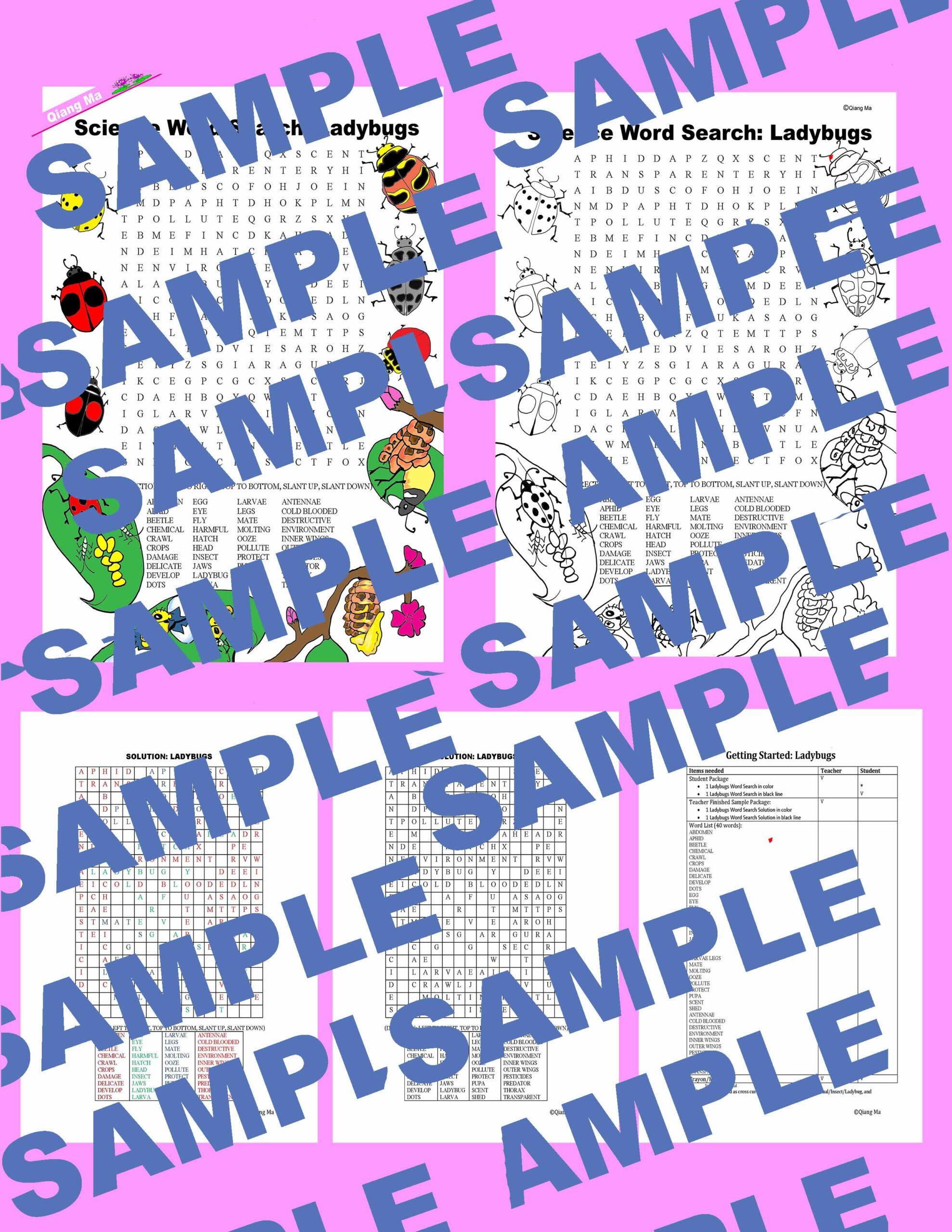 Science Word Search: Ladybugs | Made By Teachers