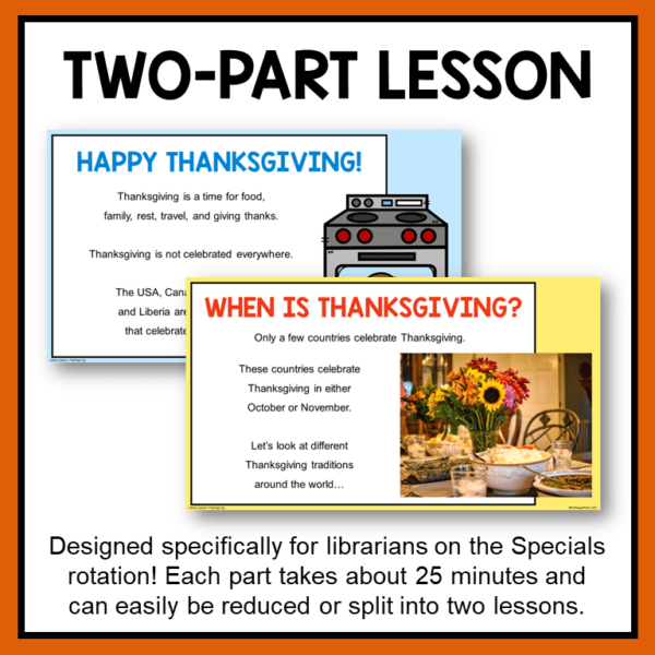 Thanksgiving Library Lesson - Elementary Library Lesson - Around the ...