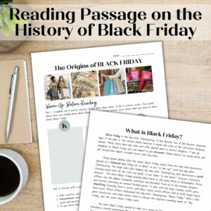 Black Friday Reading Comprehension Activities for ESL Adults and Teens ...