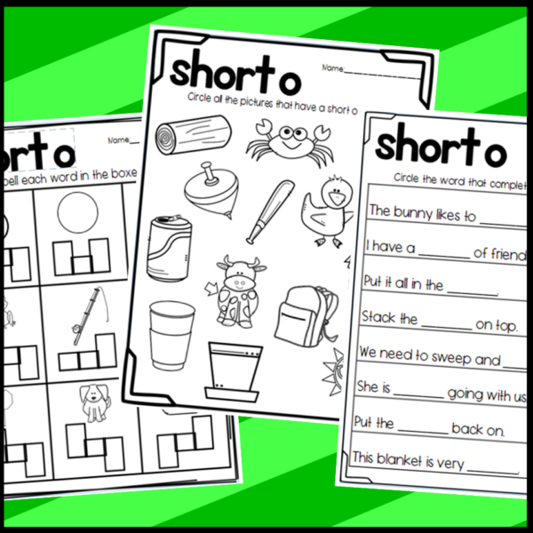 Short O Worksheets: Sorts, Cloze, Read and Draw, and More - Made By ...