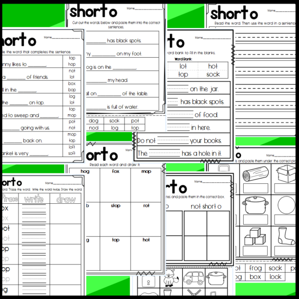 Short O Worksheets: Sorts, Cloze, Read and Draw, and More | Made By ...