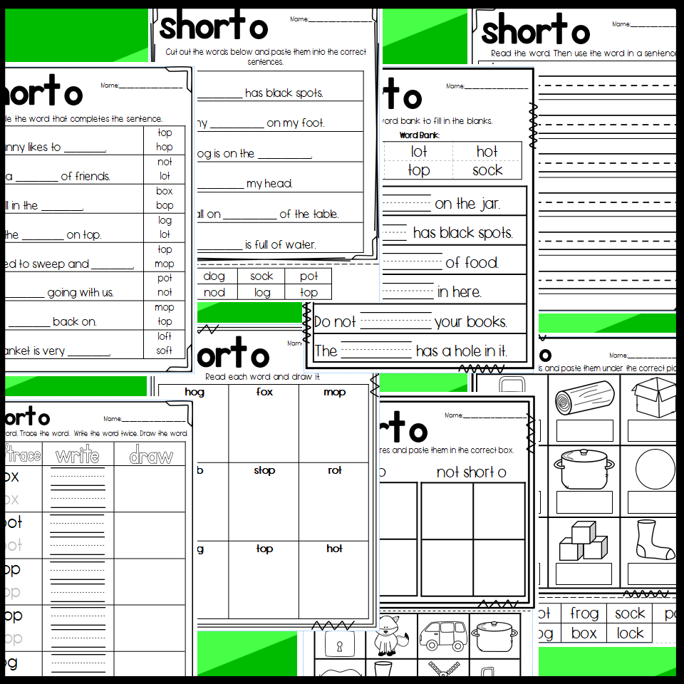 Short O Worksheets: Sorts, Cloze, Read and Draw, and More | Made By ...