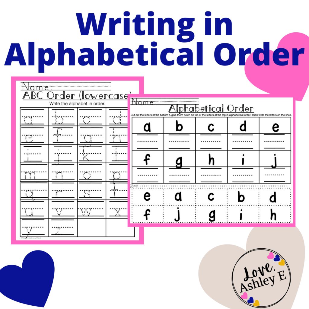 Alphabetical Order Cut and Paste Worksheets to learn Letter Names ...