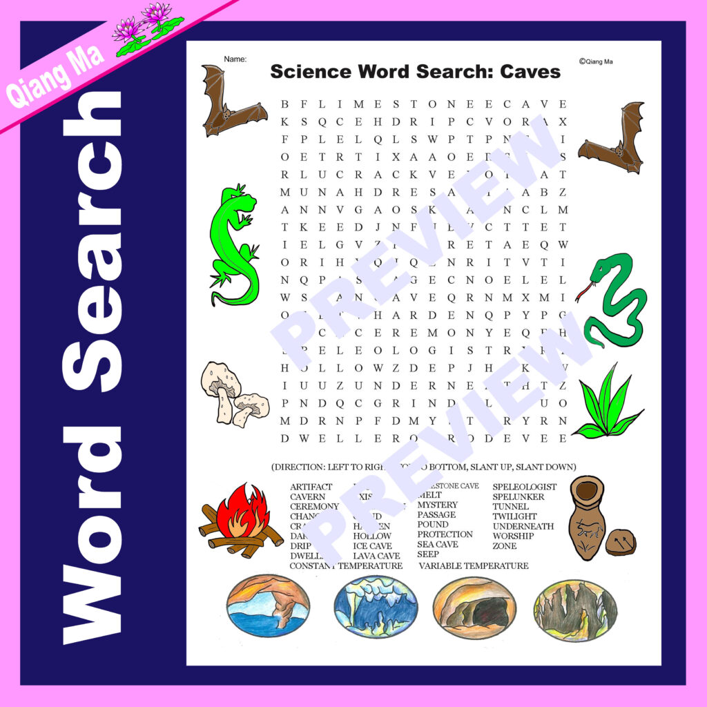 Science Word Search: Caves | Made By Teachers