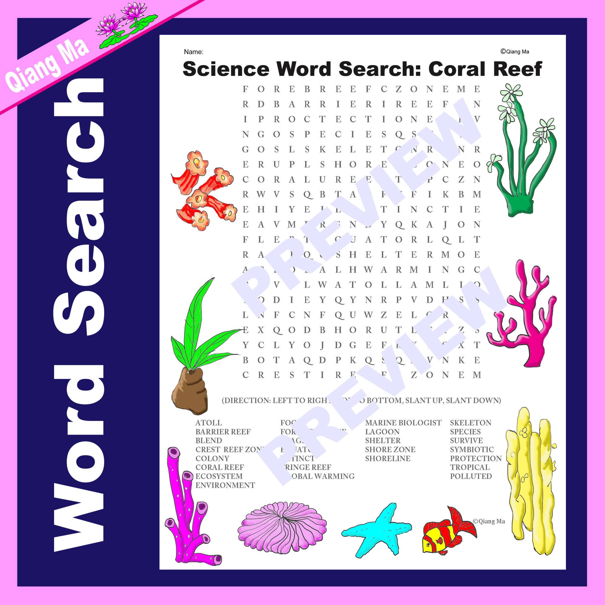 Science Word Search: Coral Reef | Made By Teachers