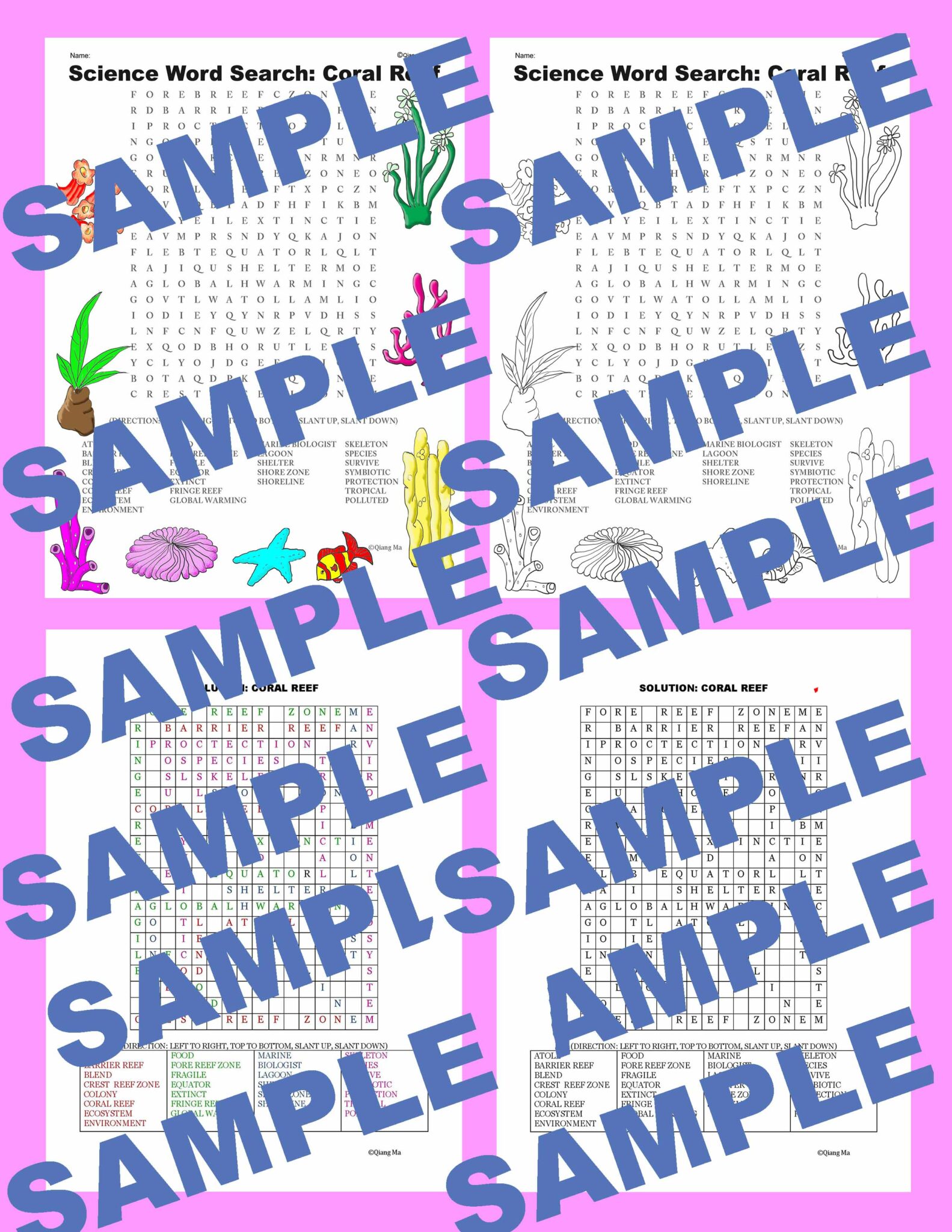 Science Word Search: Coral Reef | Made By Teachers