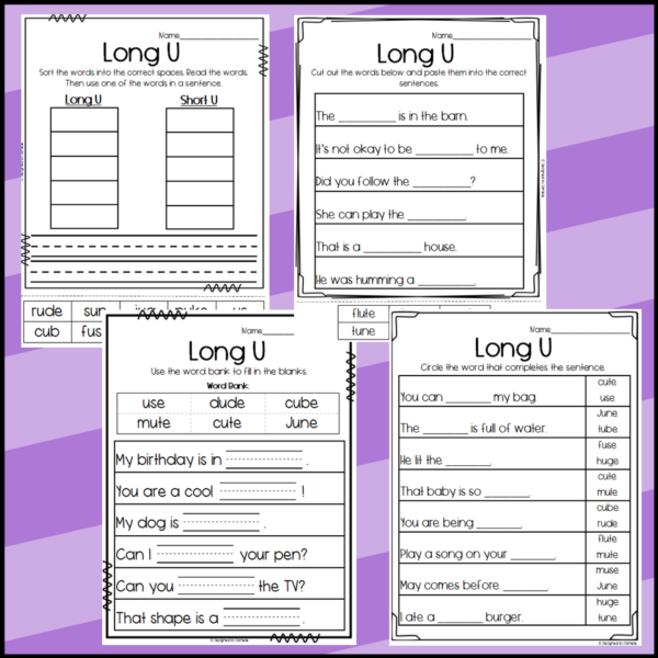 Long U, Silent E Worksheets | Made By Teachers