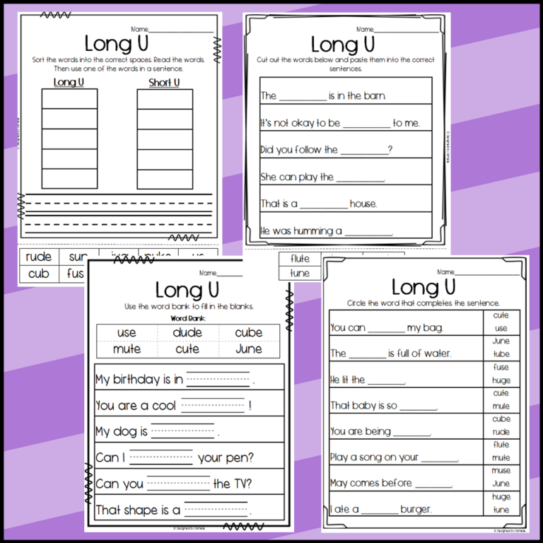 Long U, Silent E Worksheets | Made By Teachers