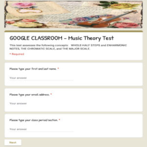 Google Classroom DIGITAL Music Theory Lesson 32 TEST UNIT 8 - Self ...