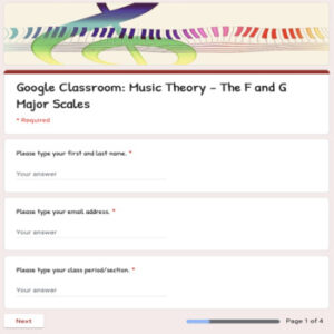 Google Classroom DIGITAL Music Theory Lesson 33: The F and G Major ...