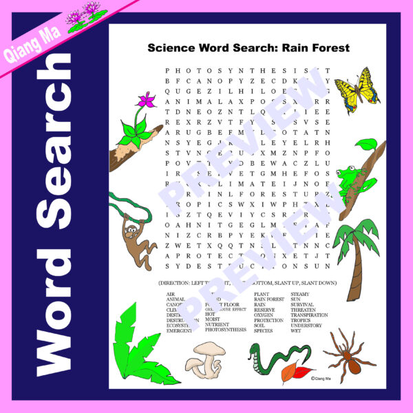Science Word Search: Rain Forest | Made By Teachers