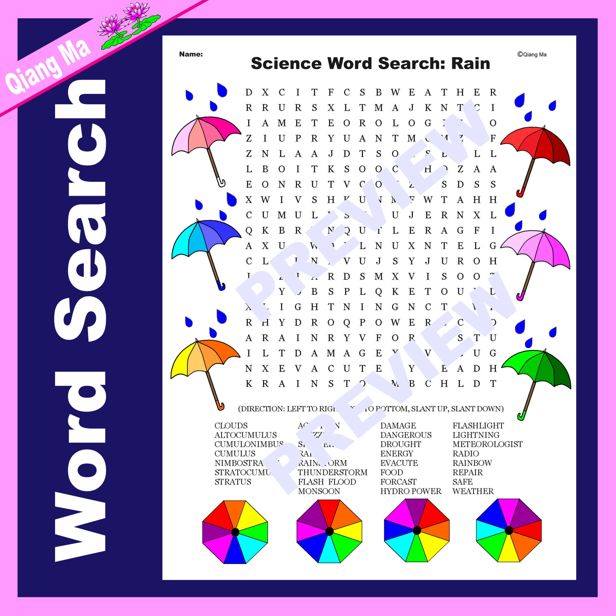 Science Word Search: Rain | Made By Teachers