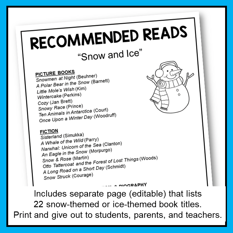 Elementary Library Lesson - Snow and Ice - Winter | Made By Teachers