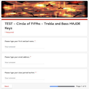 Google Classroom Music Theory Lesson 42 TEST Circle of Fifths Major ...