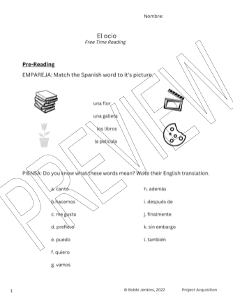 Spanish Free Time Interpretive Reading Practice | Made By Teachers