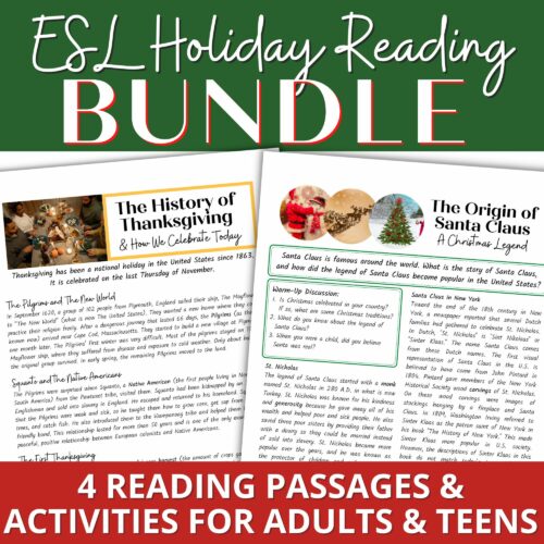 Thanksgiving and Christmas Holiday Reading Comprehension and Activities ...